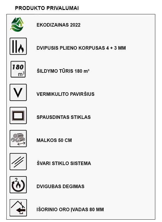Malkinė krosnelė Panadero Java Wall 5,9kW - Paltaja
