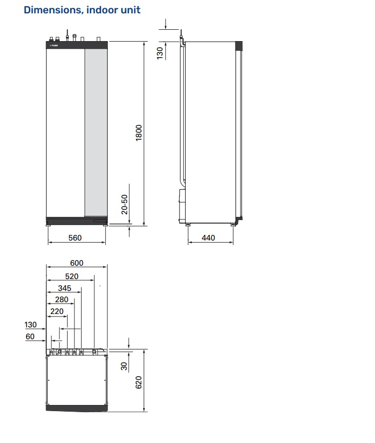 Šilumos siurblys NIBE Split SVM S332+AMS20 10kW R32 - Paltaja