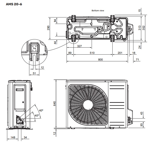 Šilumos siurblys NIBE Split SVM S332+AMS20 6kW R32 - Paltaja