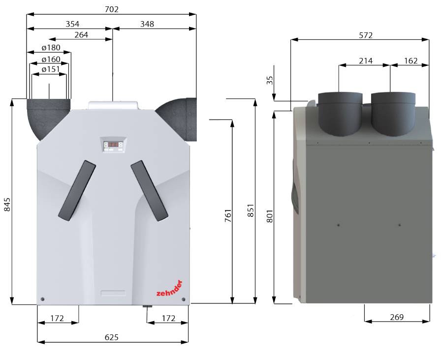 Rekuperatorius ZEHNDER ComfoAir 375 ERV (entalpinis, su tenu) - Paltaja